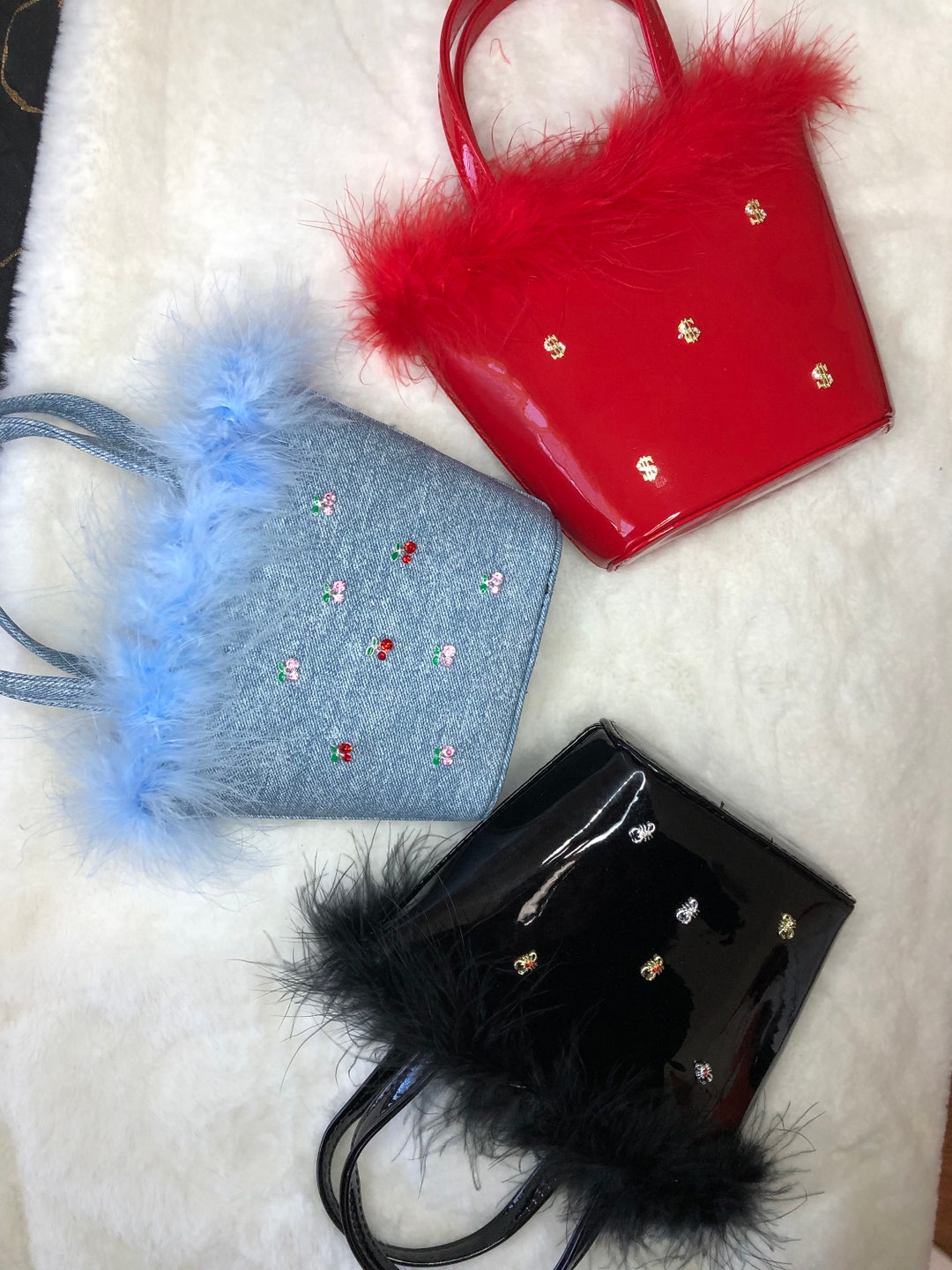 Mini Money Bag Purse Exotic Dancewear Stripper Outfit Y2k Purse Fur ...