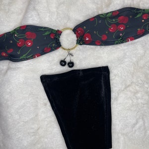 Black Cherry Micro Bandeau Bikini Exotic Dancewear | Cherry Kawaii ...