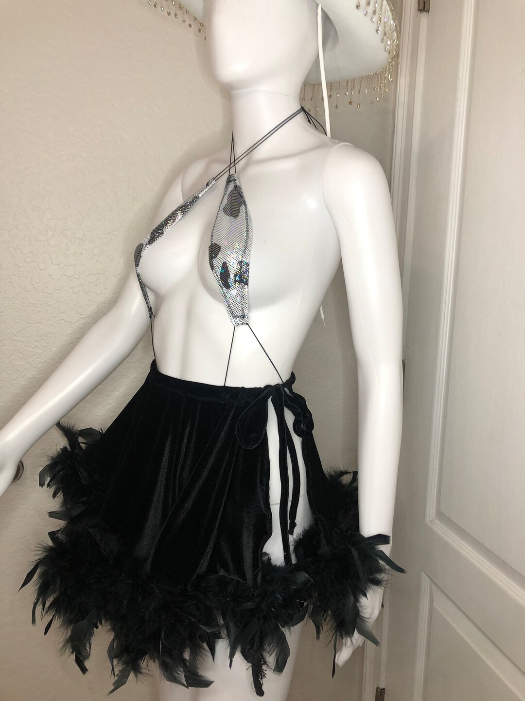 Cow Print Fur Skirt Set Exotic Dancewear Stripper Outfits Etsy 2593