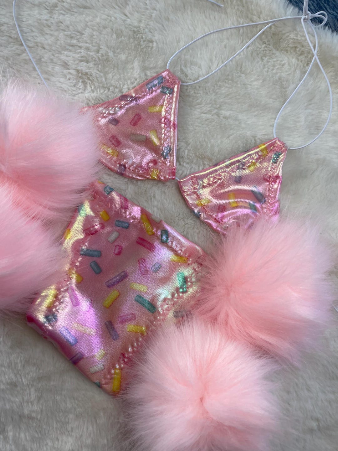 Birthday Sprinkles Pom Micro Bikini | Lolita Maid Stripper Outfit ...
