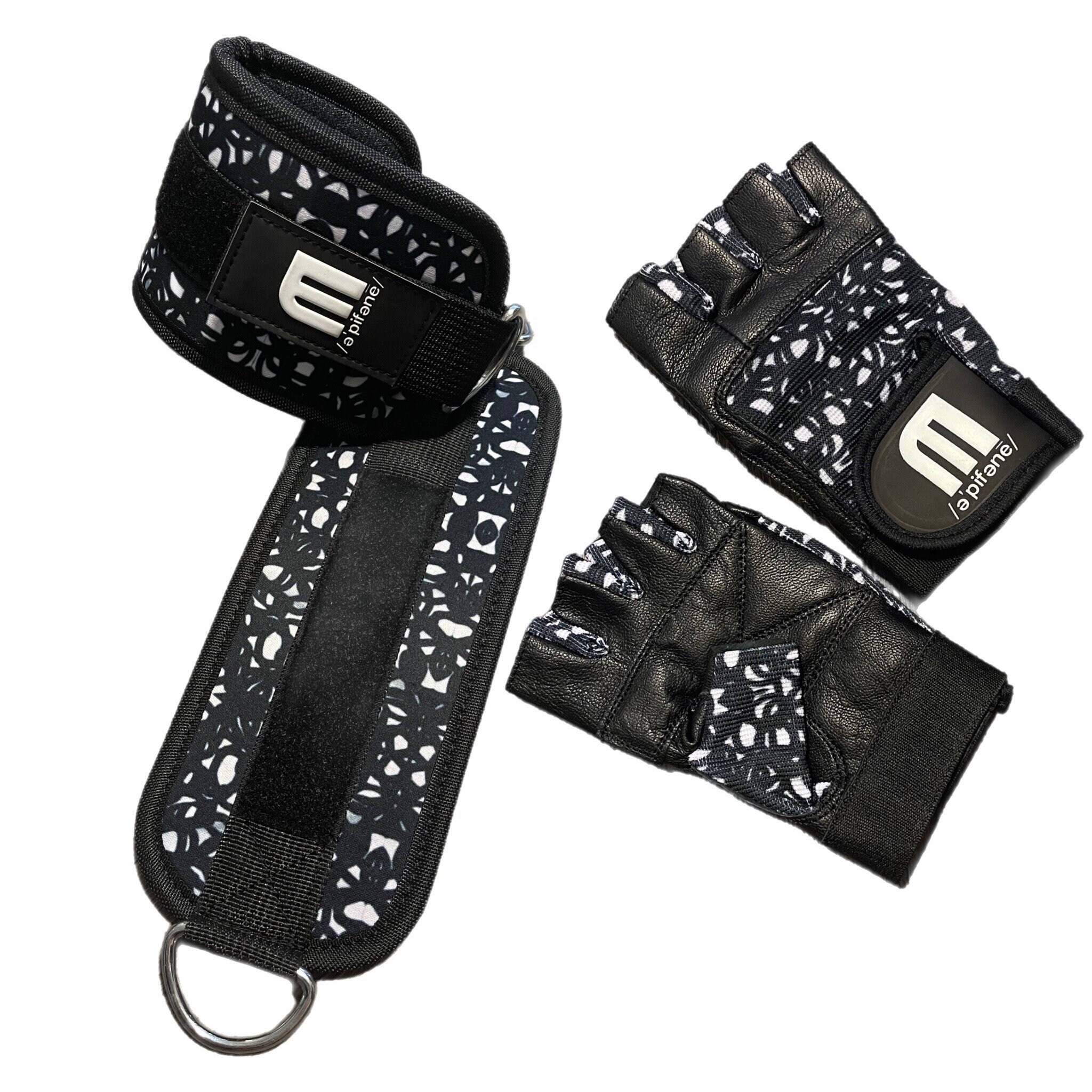 BLACK & WHITE SWIRLS Single Ankle Cuff Attachment for Cable Machine - Etsy