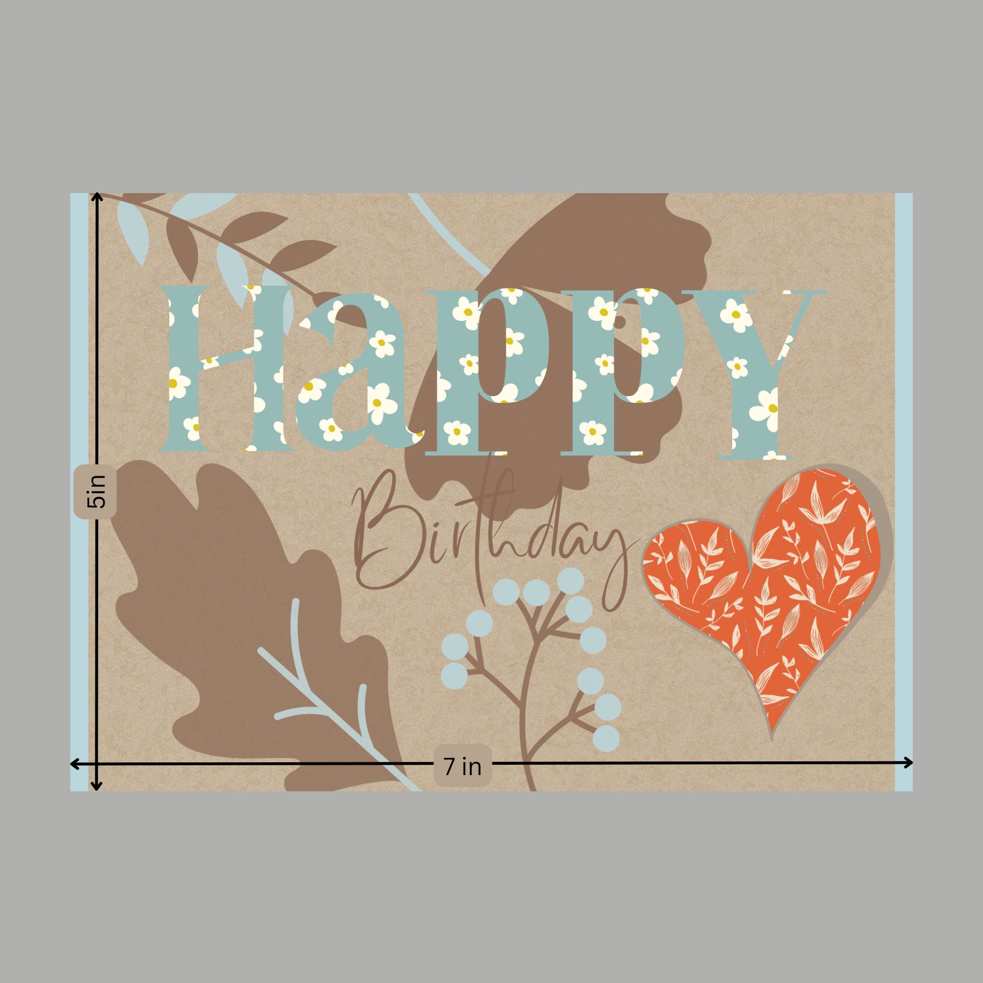Printable Modern Cardboard-style Happy Birthday Card, Stylish Digital ...