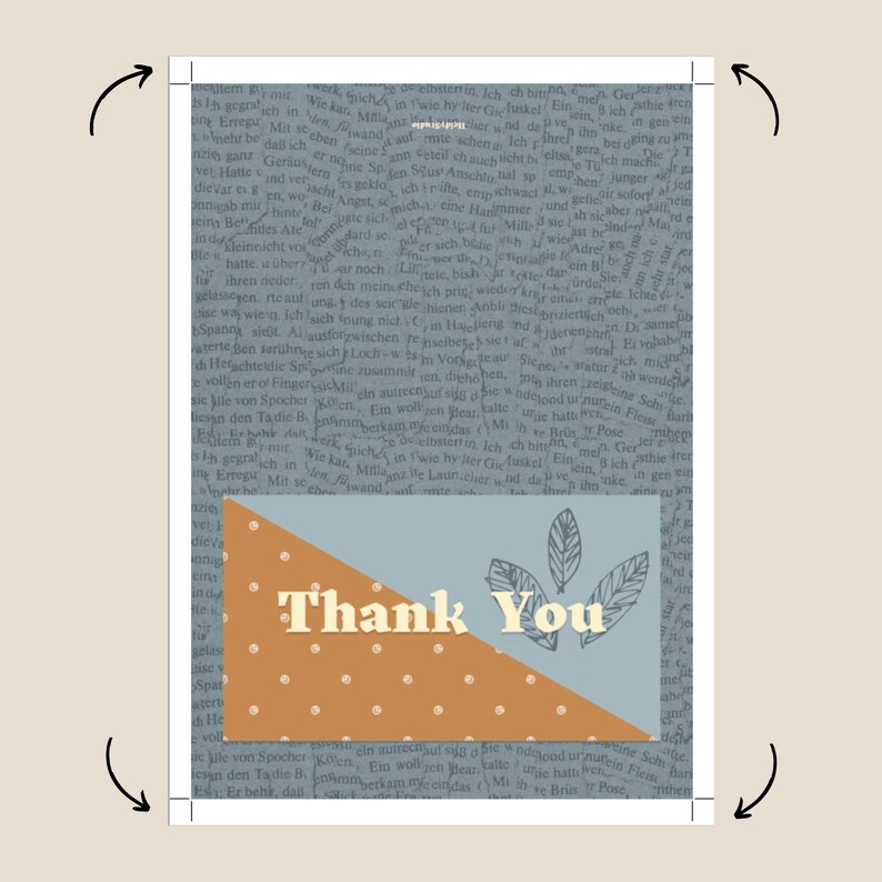 Printable Thank You Card | Modern Creative Design | Folded Digital ...