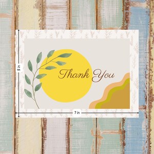 Printable Boho Style Thank You Card. Downloadable Greeting Card ...