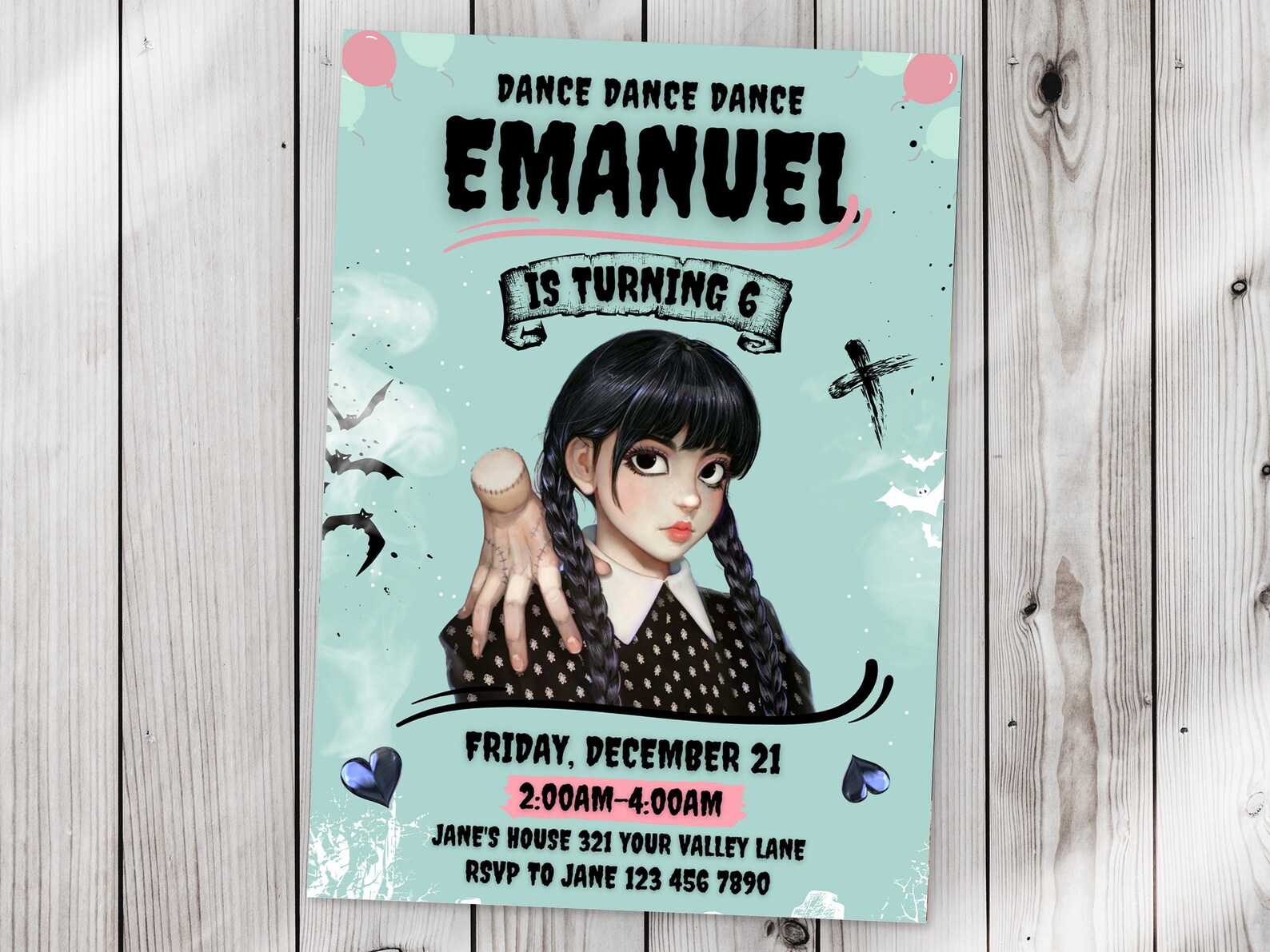 Wednesday Addams Birthday Invitation Birthday Invitation - Etsy