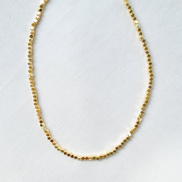 Gold Cube Necklace - Etsy