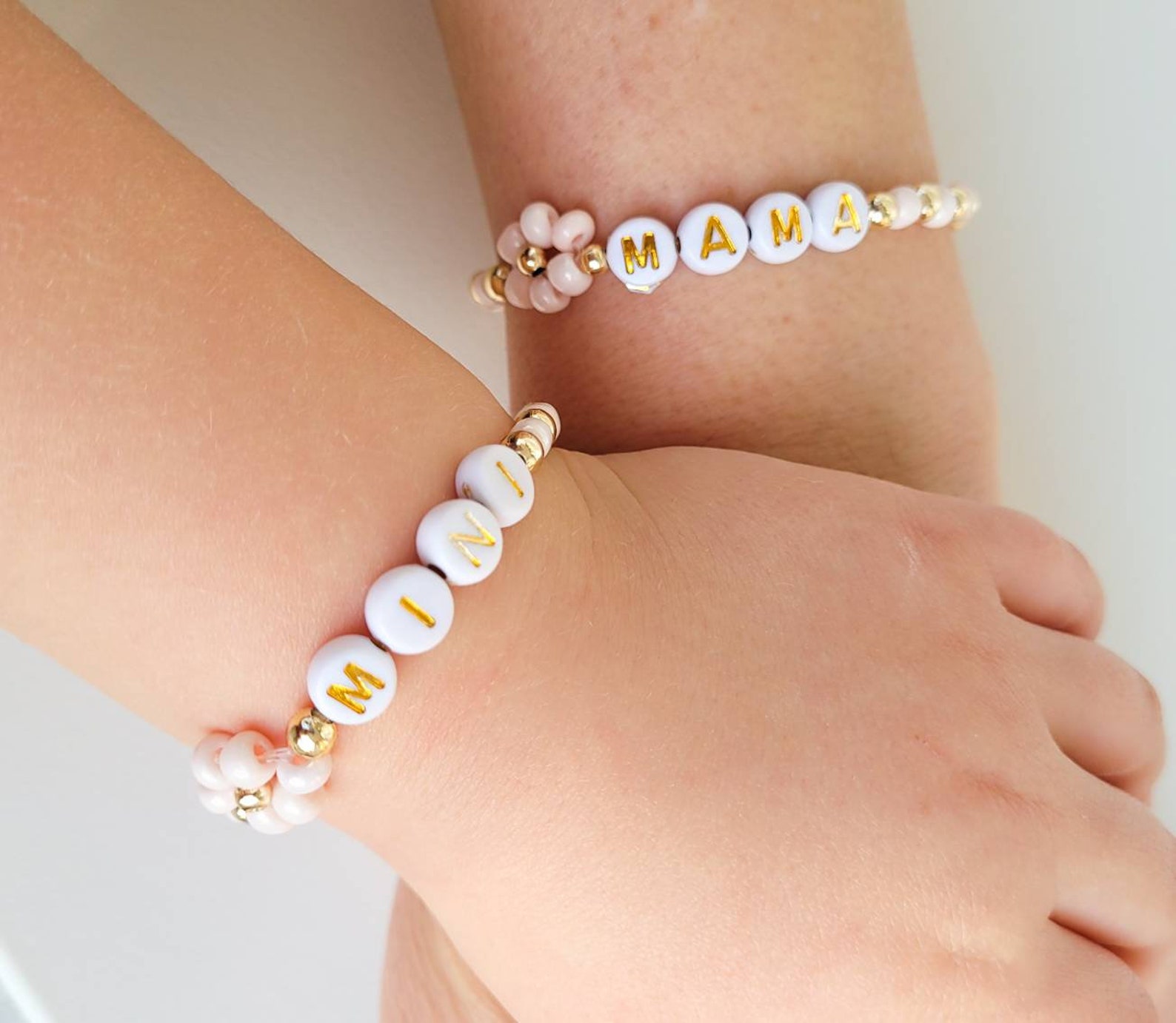 Daisy Mama and Mini Bracelet Set, Kids Bracelet Custom, Matching Mother ...