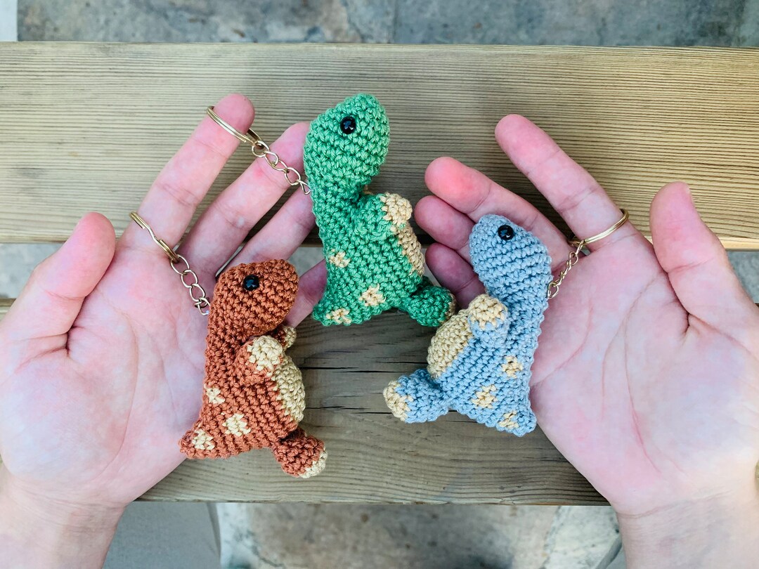 No Sew Dinosaur Trex Keychain Pdf Crochet Pattern. Amigurumi Dino ...