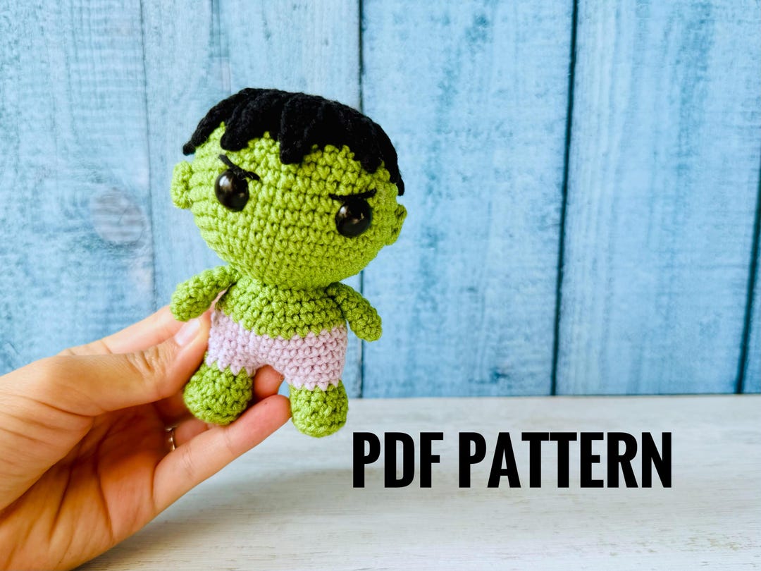 Avengers Marvel Cute Low Sew Keychain Hulk Crochet Pattern. Low Sew ...