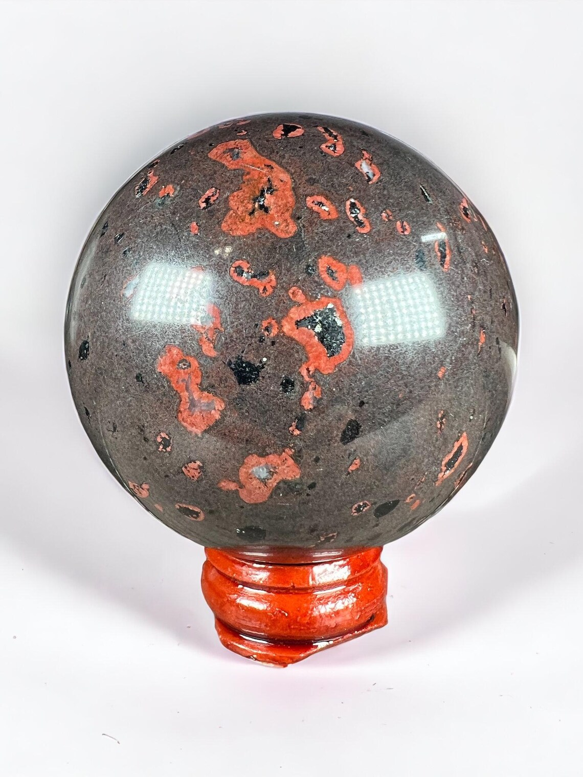 Natural Plum Blossom Jasper Crystal Sphere - Etsy