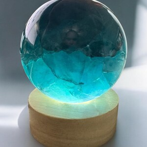 Natural Blue Fluorite Crystal Sphere - Etsy