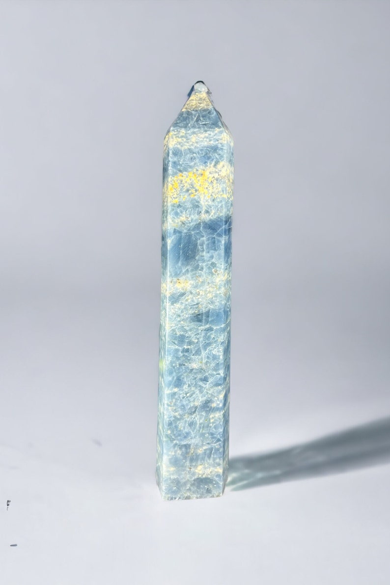 Natural Blue Celestite Crystal Tower UV Reactive - Etsy
