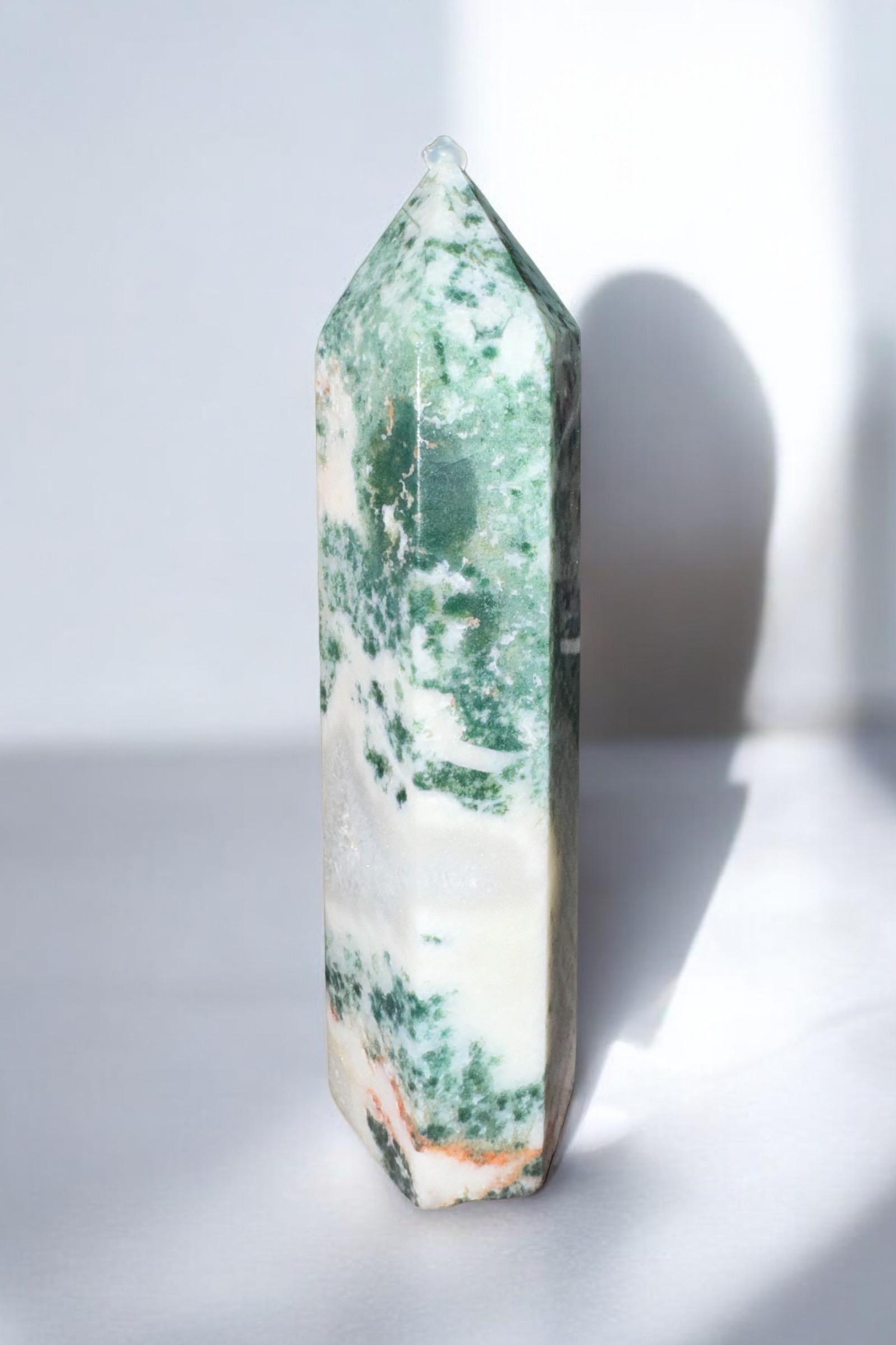 Natural Tree Agate Crystal Tower - Etsy