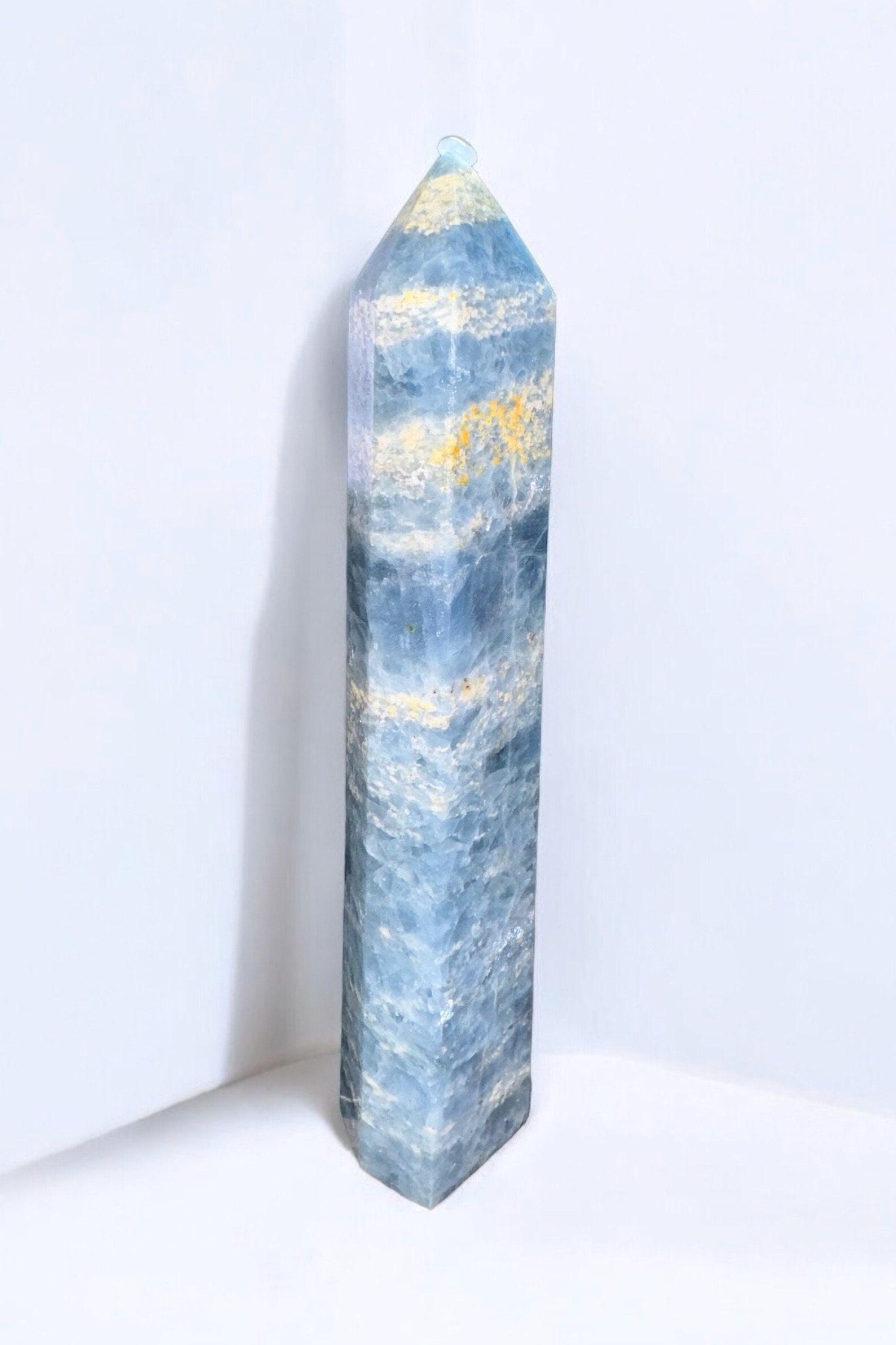 Natural Blue Celestite Crystal Tower UV Reactive - Etsy