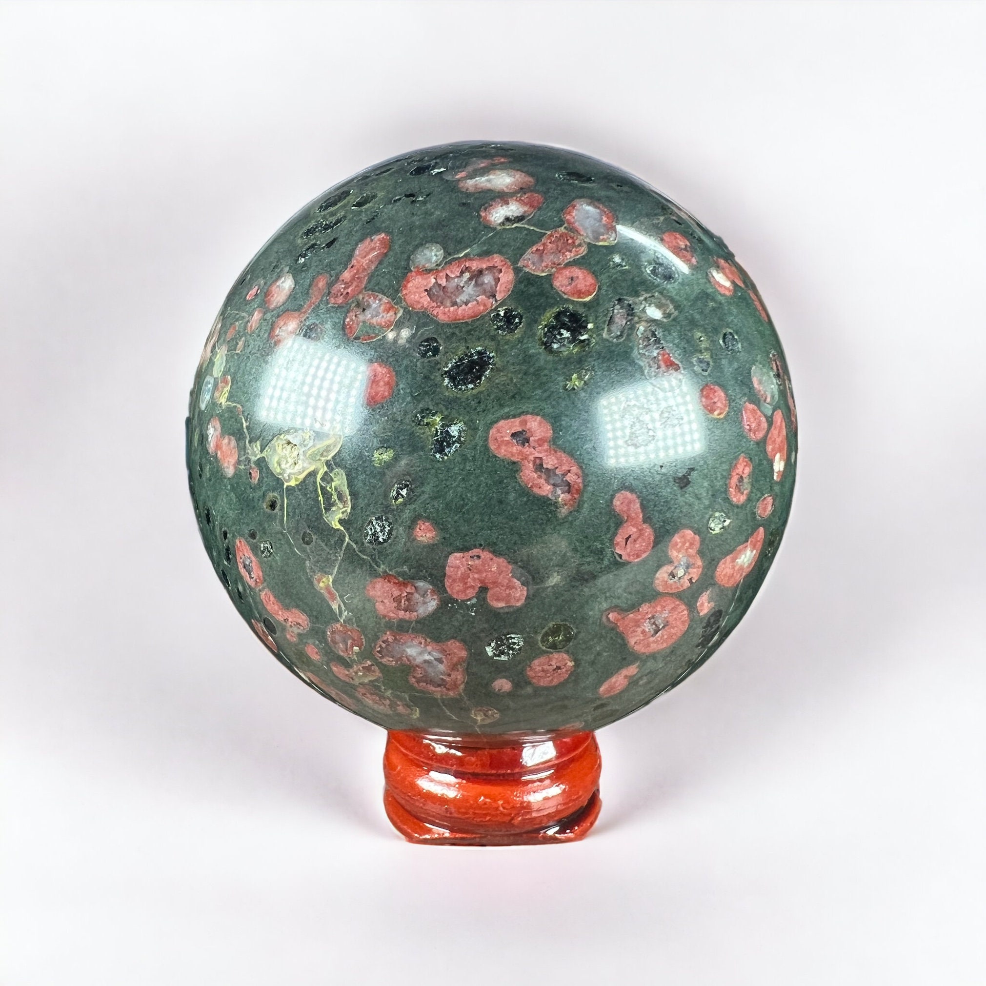 Natural Plum Blossom Jasper Crystal Sphere - Etsy