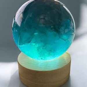 Natural Blue Fluorite Crystal Sphere - Etsy