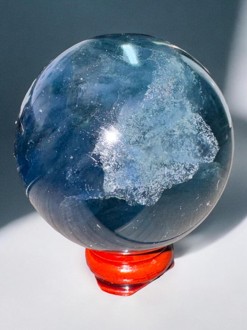 Natural Blue Fluorite Crystal Sphere - Etsy