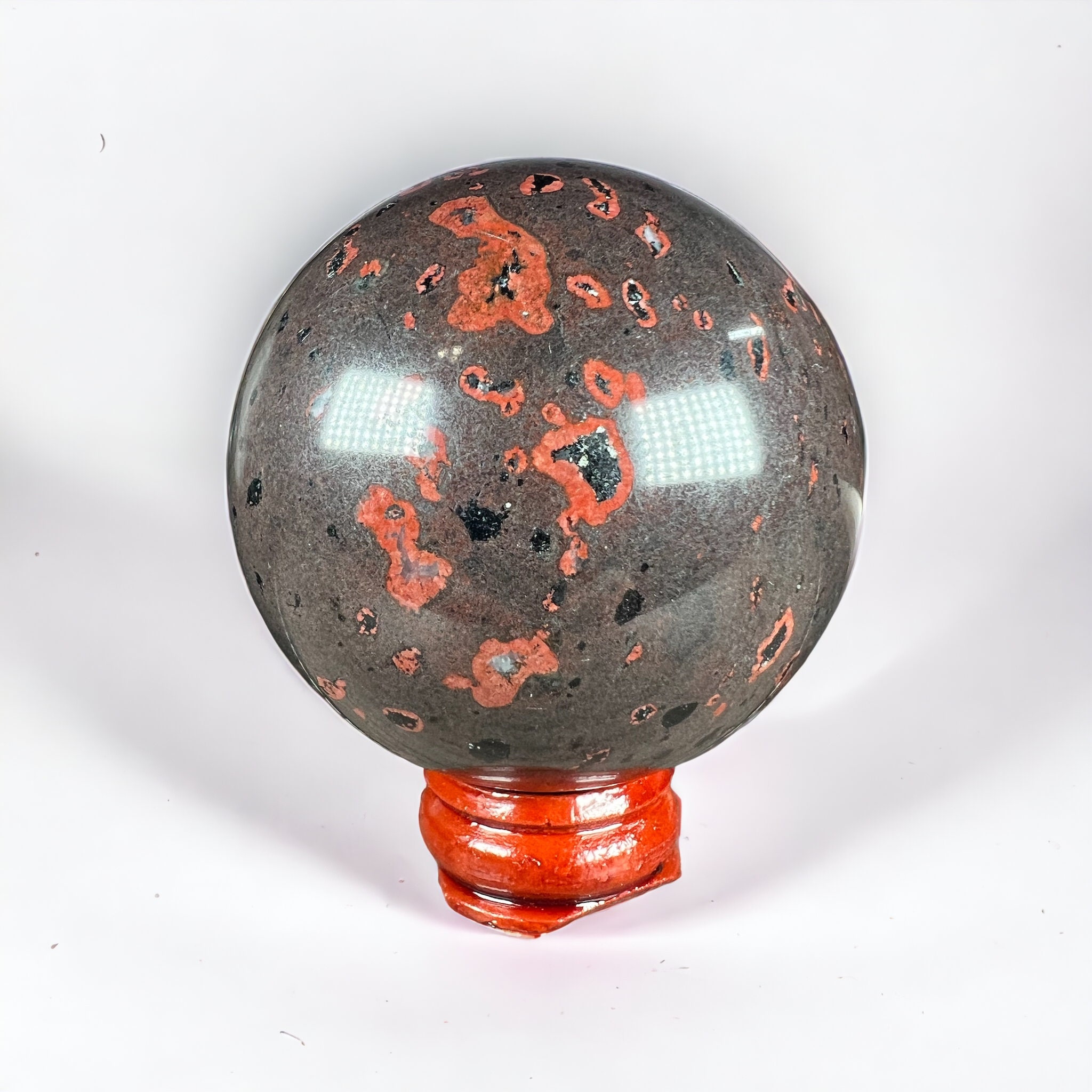 Natural Plum Blossom Jasper Crystal Sphere - Etsy