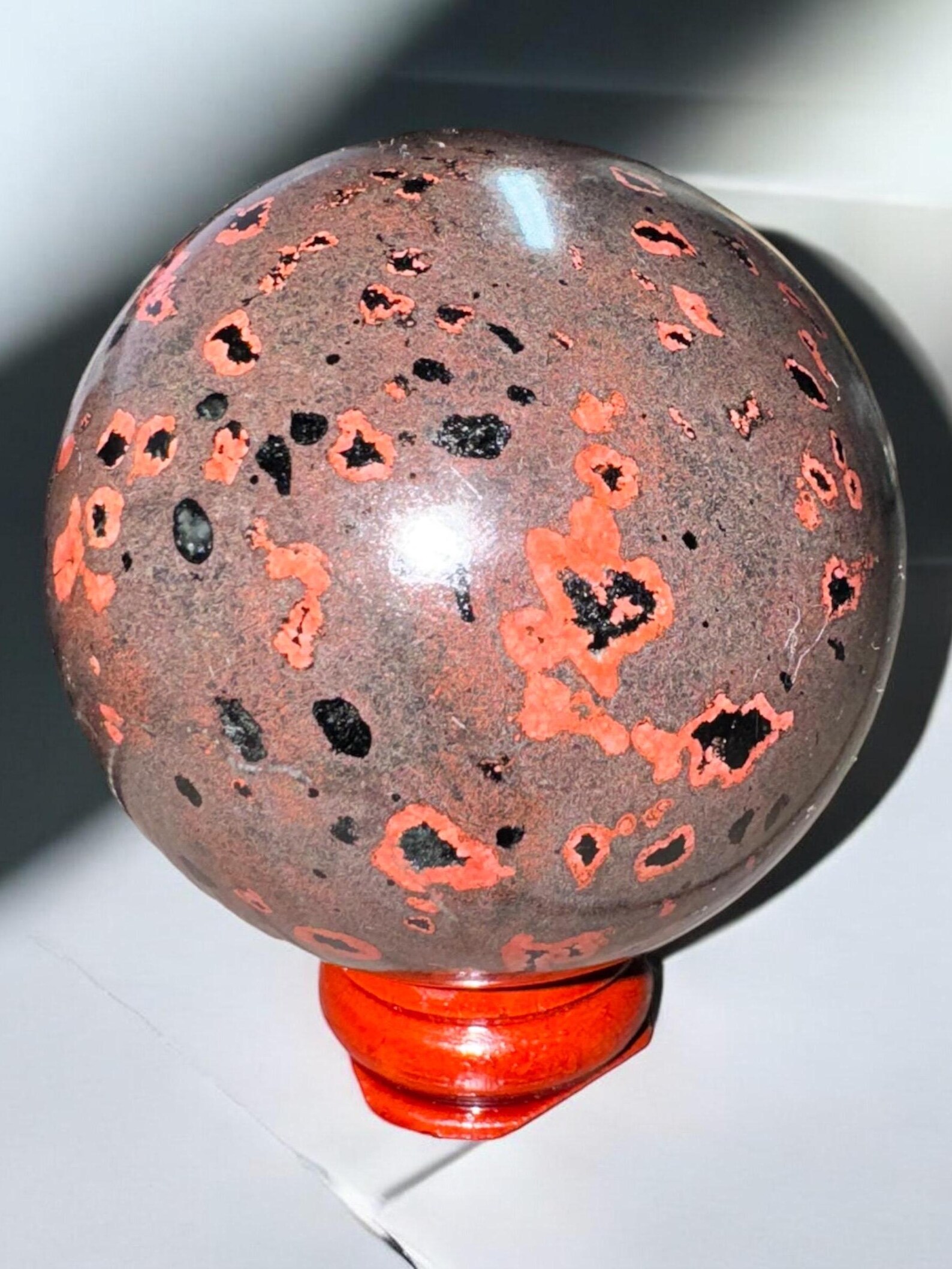 Natural Plum Blossom Jasper Crystal Sphere - Etsy