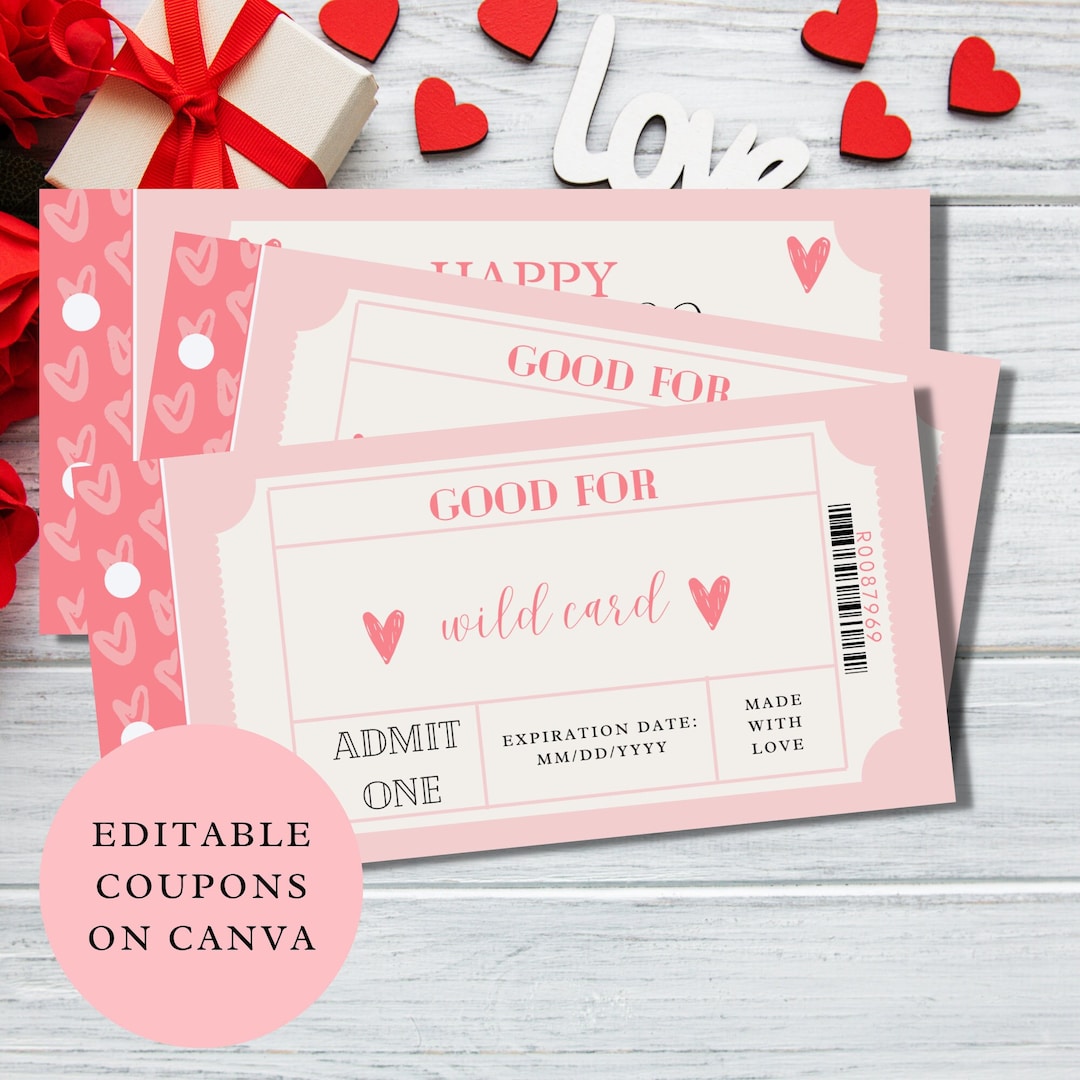 Valentines Day Coupon Book Printable, Customizable Love Coupon Book ...