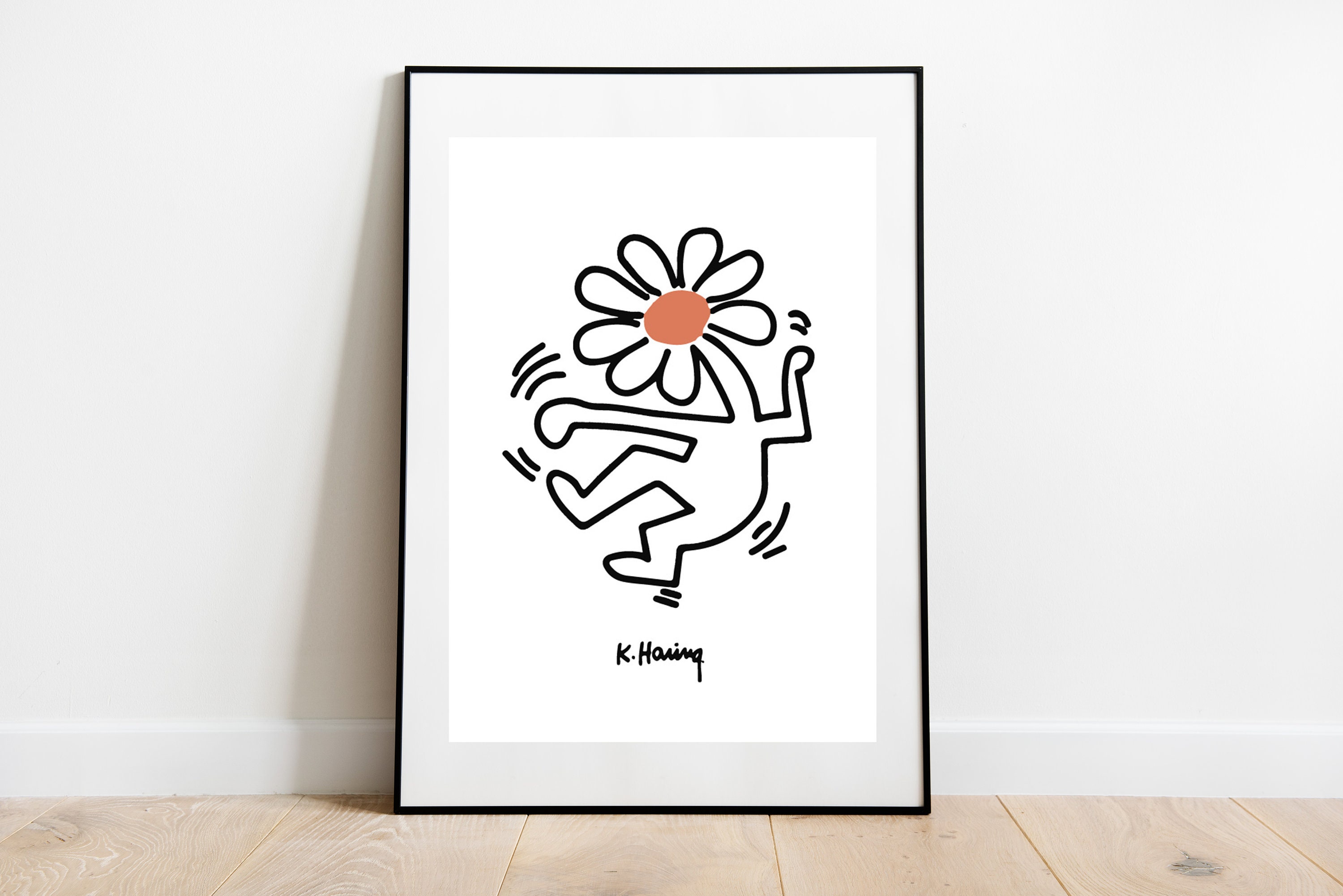 Keith Haring Print, Keith Haring Dancing Flower, Pop Art Poster ...