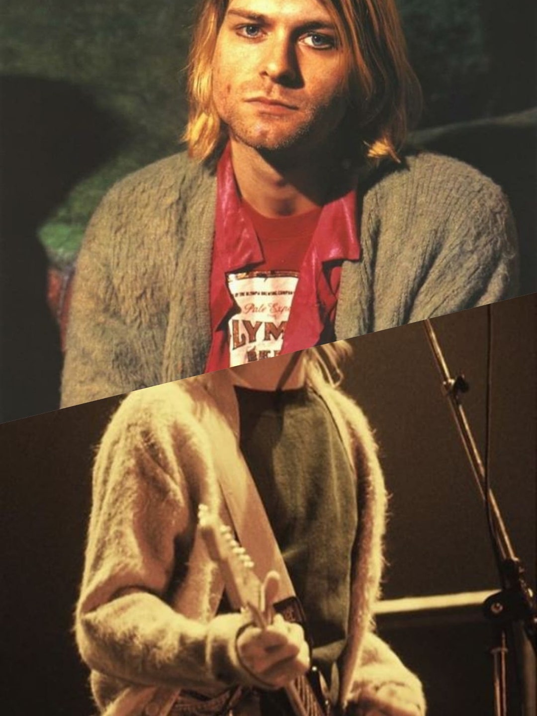 KURT COBAIN Inspired Unplugged Cardigan Sweat %100 Handmade - Etsy