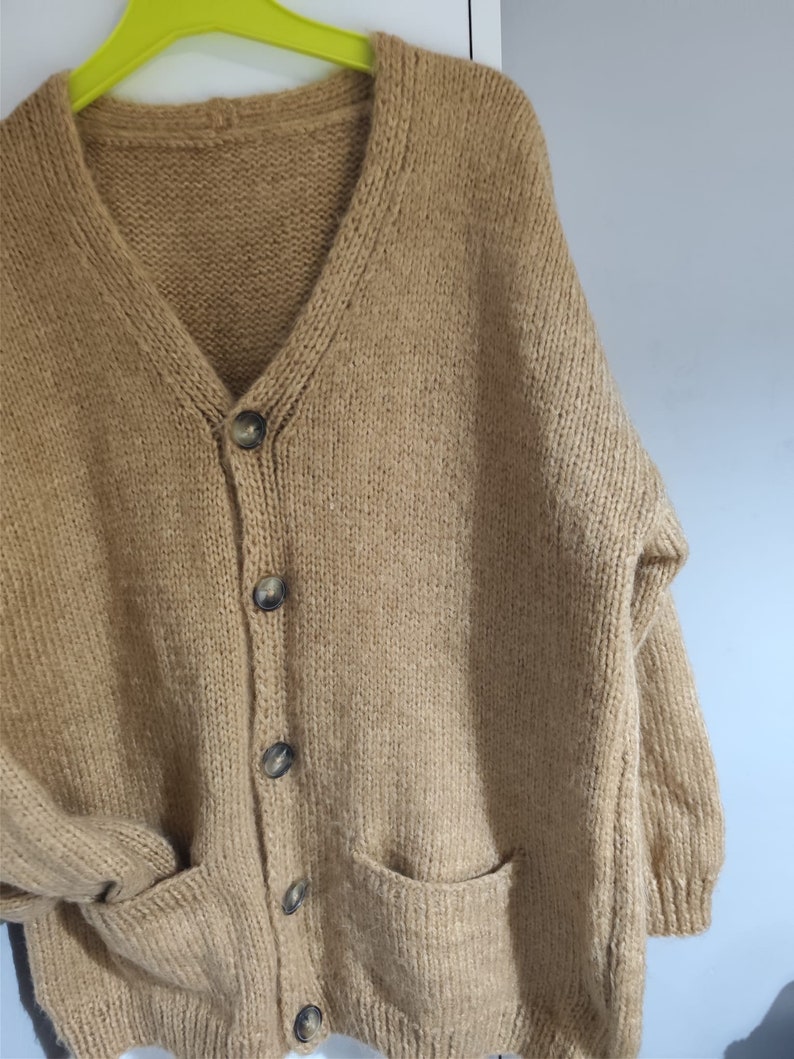 Kurt Cobain MTV ınspired Cardigan,handmade Brown Knit Cardigan: Vintage ...