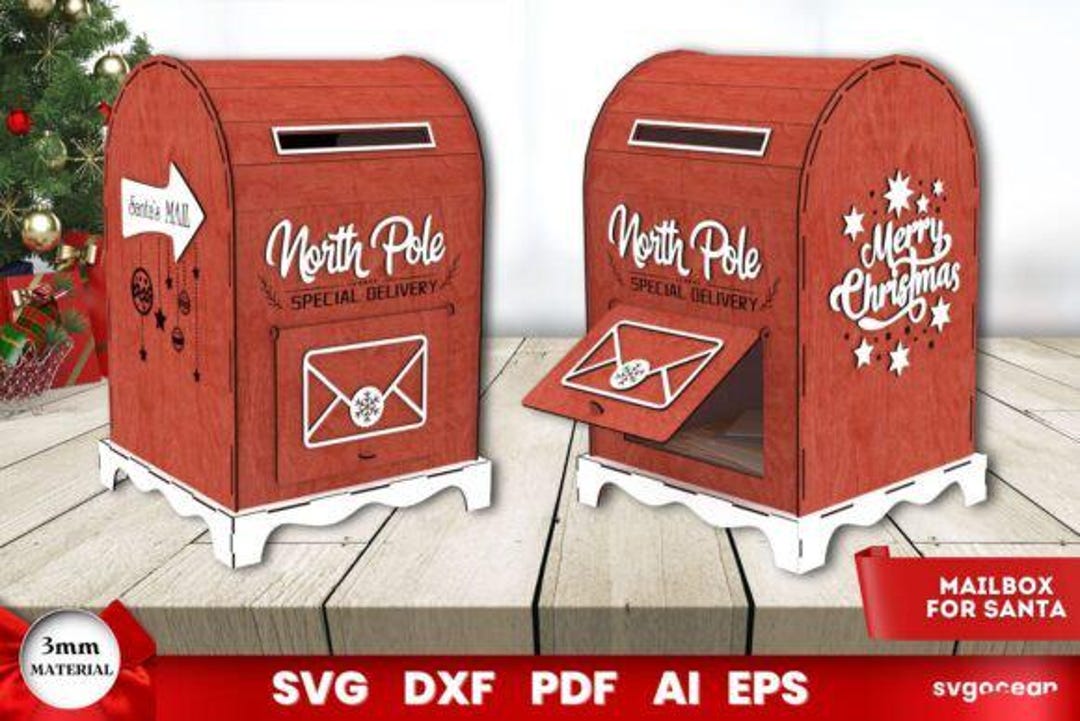 Santa Mailbox Laser Cut Svg File - Etsy