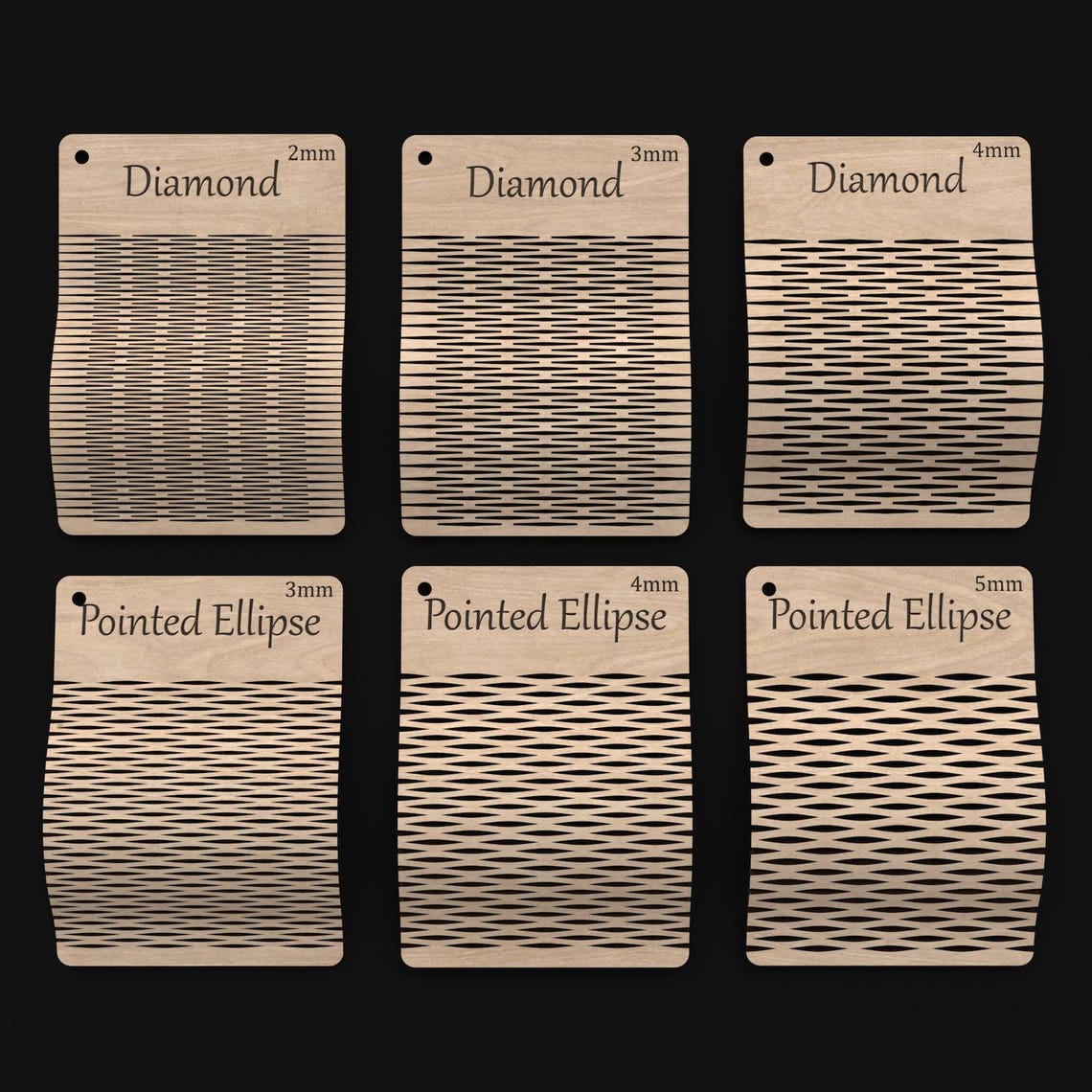 Living Hinge Flexible Laser Cutting Files 12 Unique Flexible Hinge ...