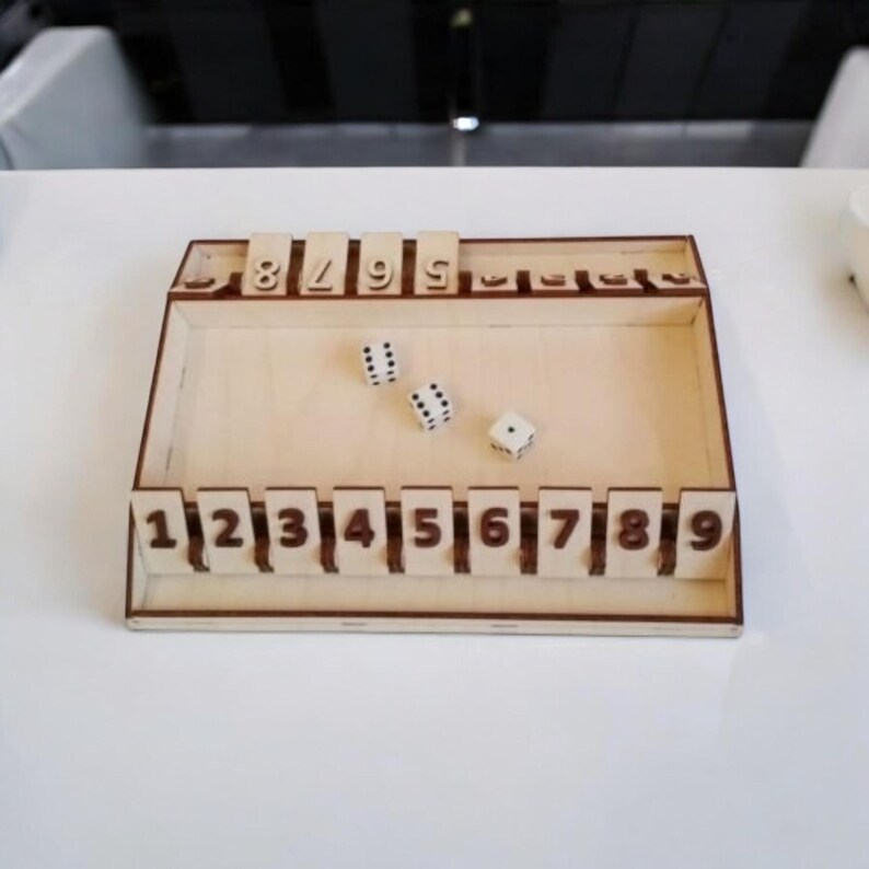 Shut the Box Game Laser Cut File, Wooden Shut the Box Game, Wooden Kids ...