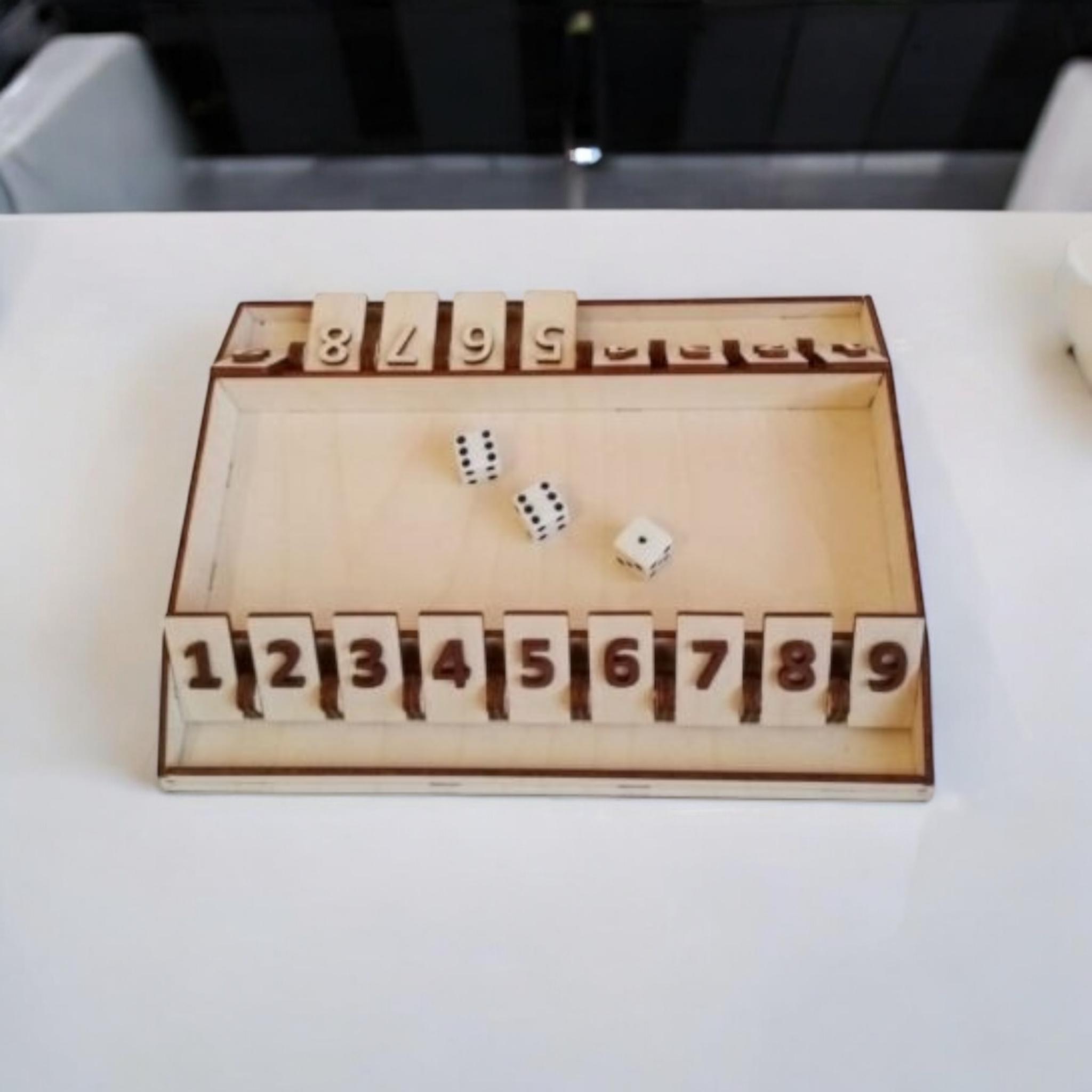 Shut the Box Game Laser Cut File, Wooden Shut the Box Game, Wooden Kids ...