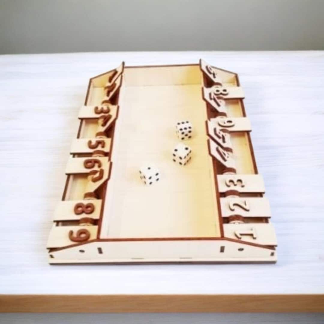 Shut the Box Game Laser Cut File, Wooden Shut the Box Game, Wooden Kids ...