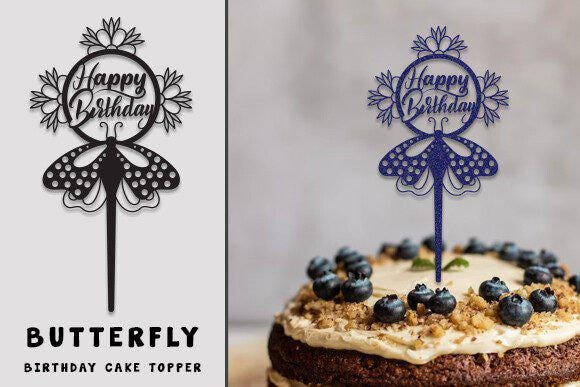 Cake Topper Laser Cut Svg Bundle Birthday Cake Topper - Etsy