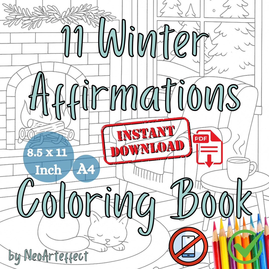 11 Cozy Winter Affirmations Coloring Pages Printable – Mindfulness Self ...