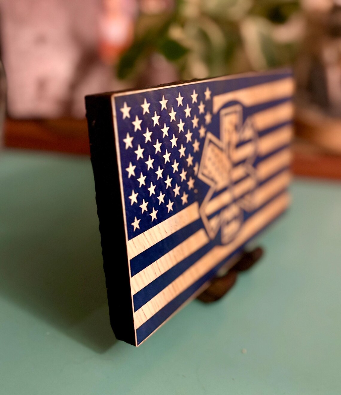 Mini Desktop EMS Flag W/ Stand - Etsy