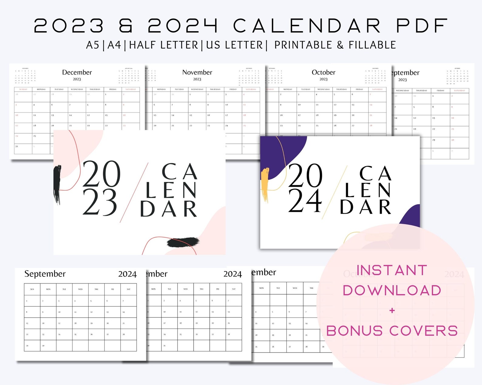 Editable 2023 & 2024 Monthly Calendars| Teacher Calendar| Fill in ...