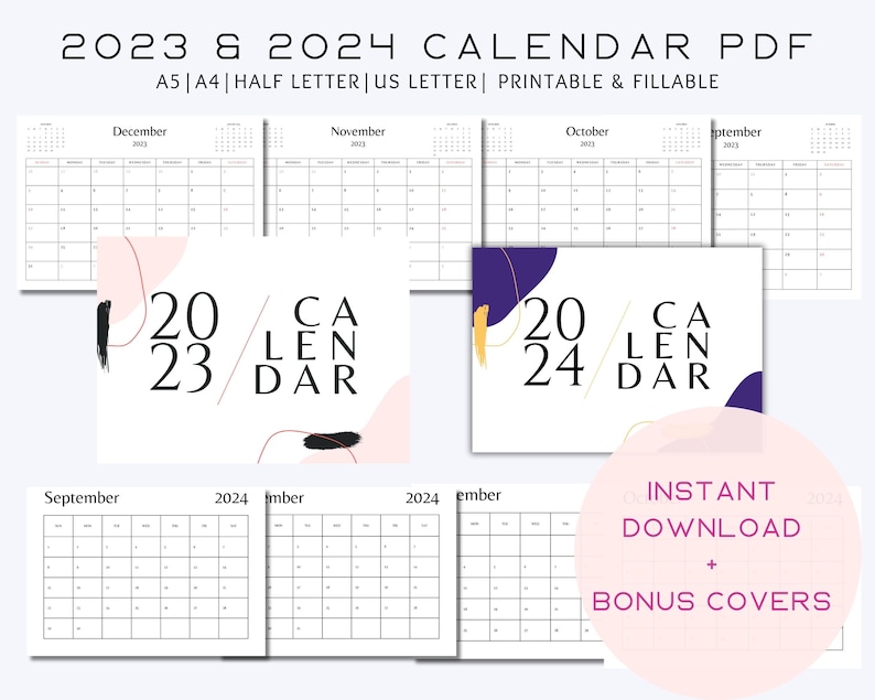 Editable 2023 & 2024 Monthly Calendars| Teacher Calendar| Fill in ...