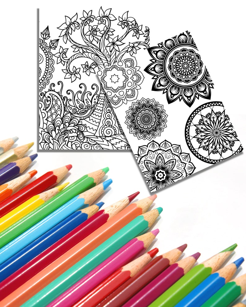 Teen & Adult Coloring Pages | 100 Digital Coloring Pages for Anxiety ...