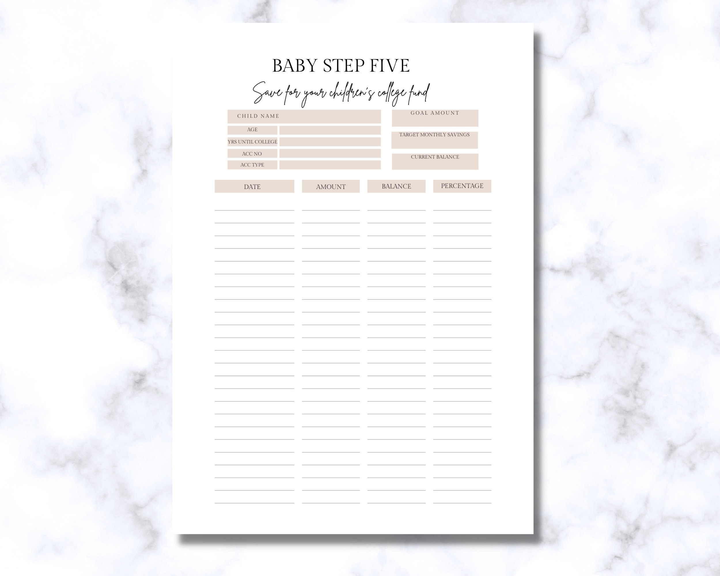 Baby Steps Progress Tracker Printable Inserts | Dave Ramsey Financial ...