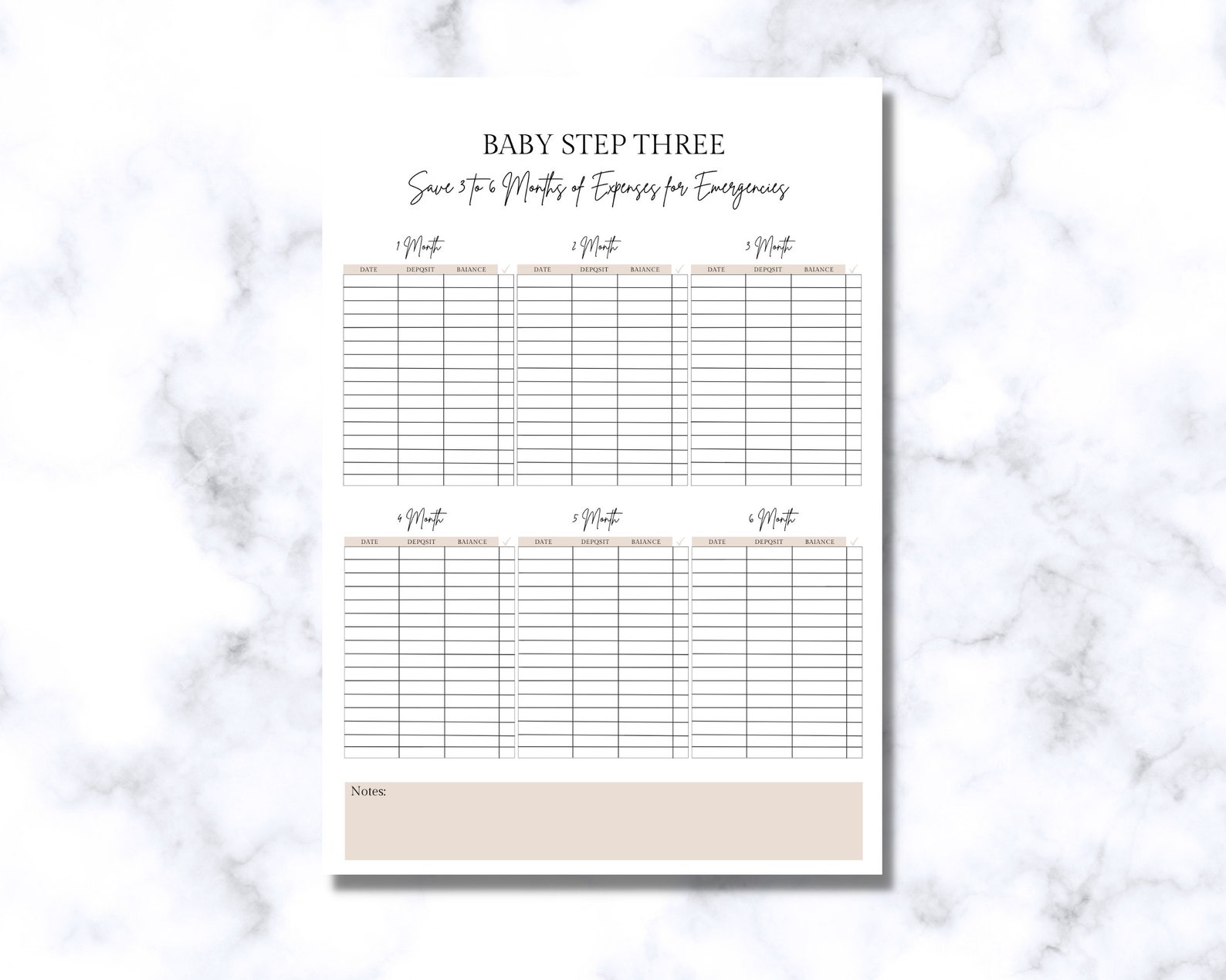 Baby Steps Progress Tracker Printable Inserts | Dave Ramsey Financial ...