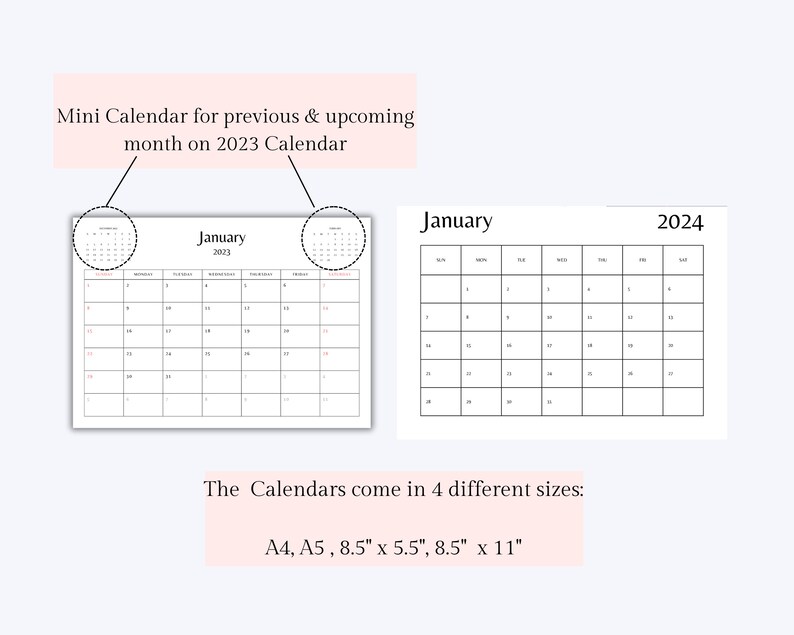 Editable 2023 & 2024 Monthly Calendars| Teacher Calendar| Fill in ...