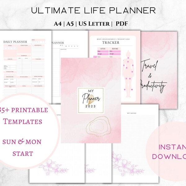 Daily Planner Printable - Etsy
