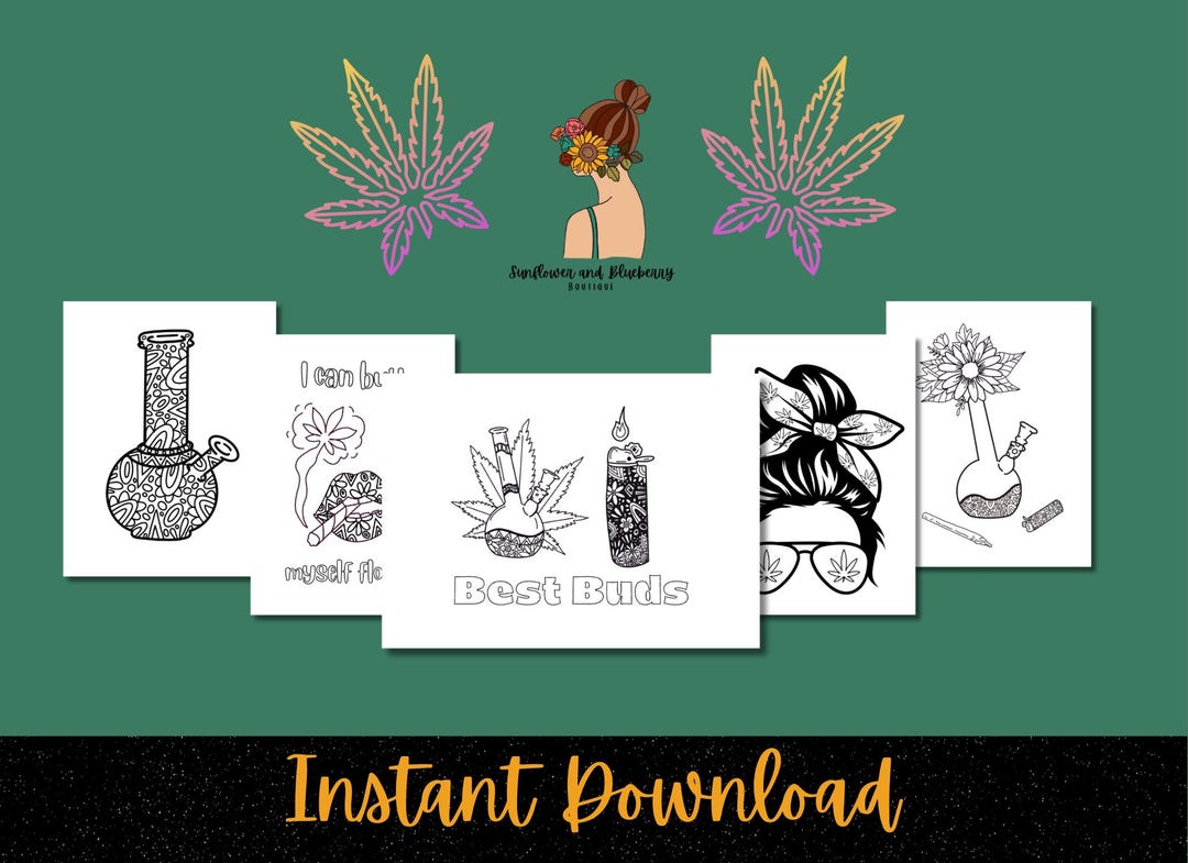 Stoner Coloring Book, Stoner Coloring Pages, Weed Coloring Book, Weed ...