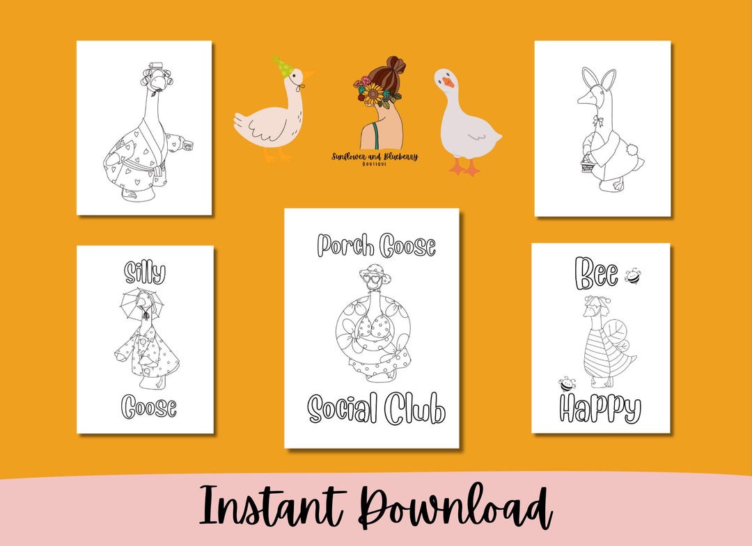 Porch Goose Coloring Book, Porch Goose Coloring Sheets, Geese Coloring ...