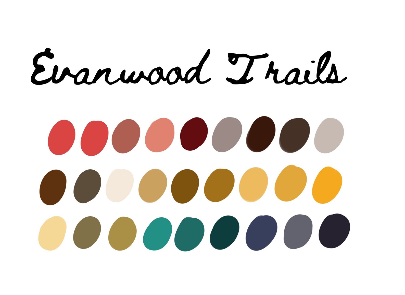 Evanwood Trails Procreate Color Palette, Procreate Swatches, Color ...