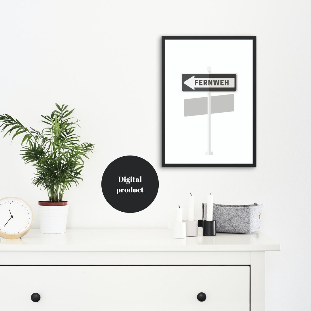 Fernweh, Minimalist, Wall Art, Download, Print, Downloadable, Digital ...