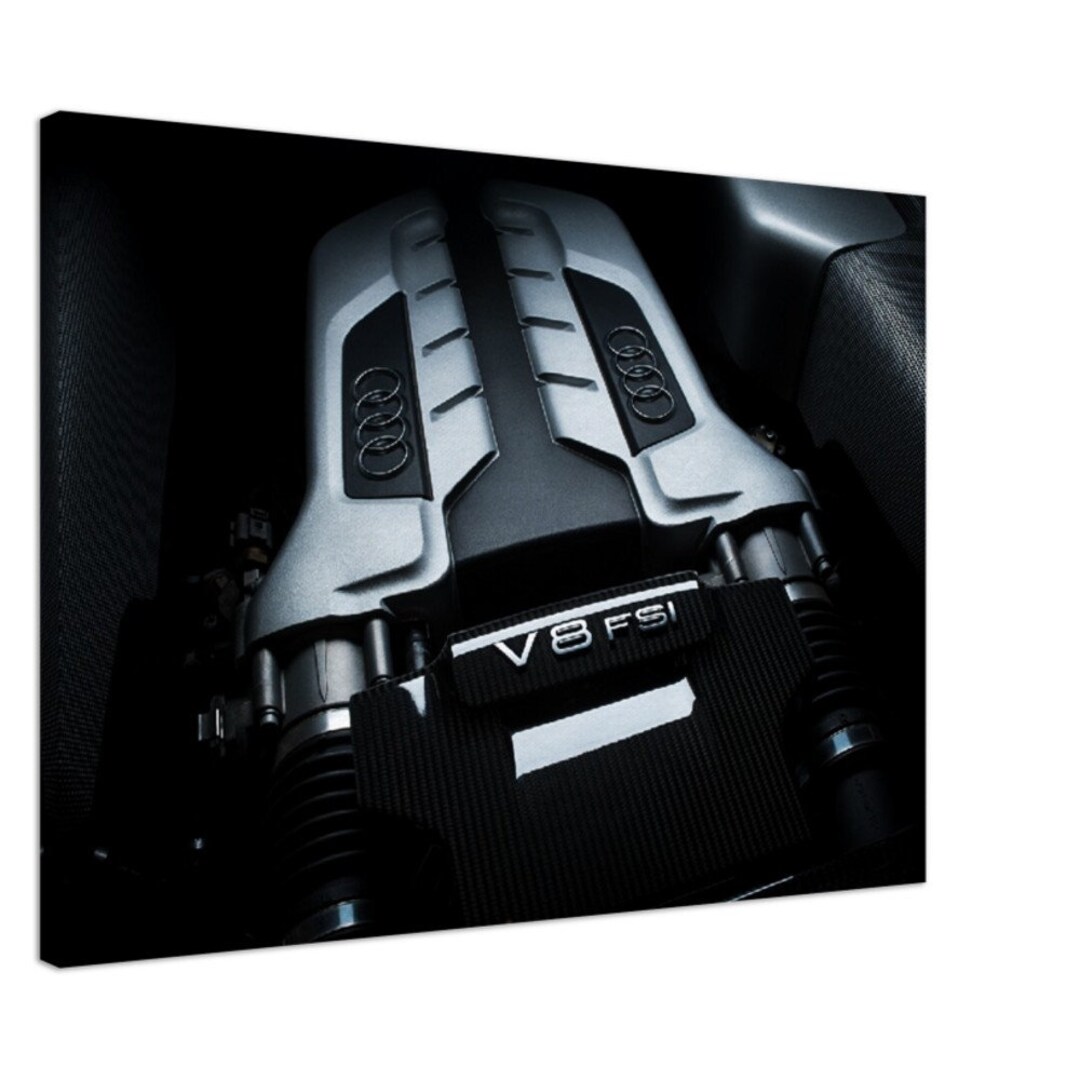 Audi R8 V8 Engine Canvas Print Wall Art for Car Enthusiasts Garage ...