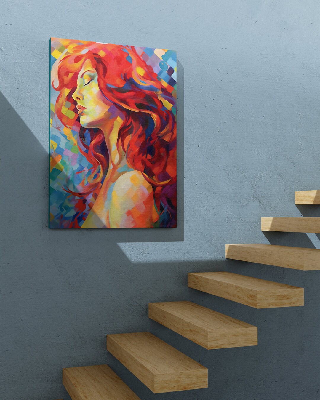 Abstract Female Body Art Abstract Body Art Pastel Colors Canvas Print ...