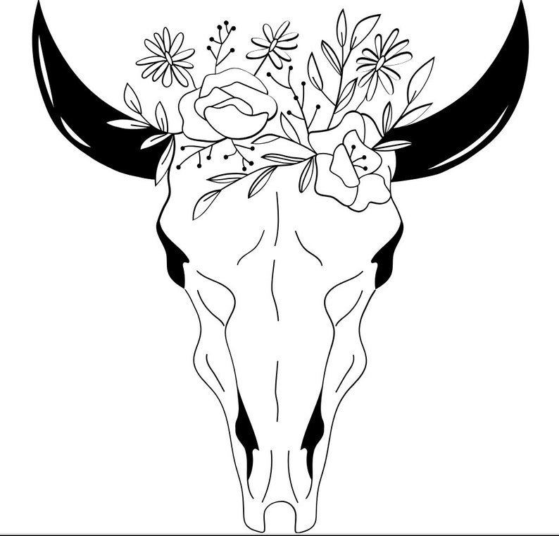 Rustic Skull SVG File - Etsy