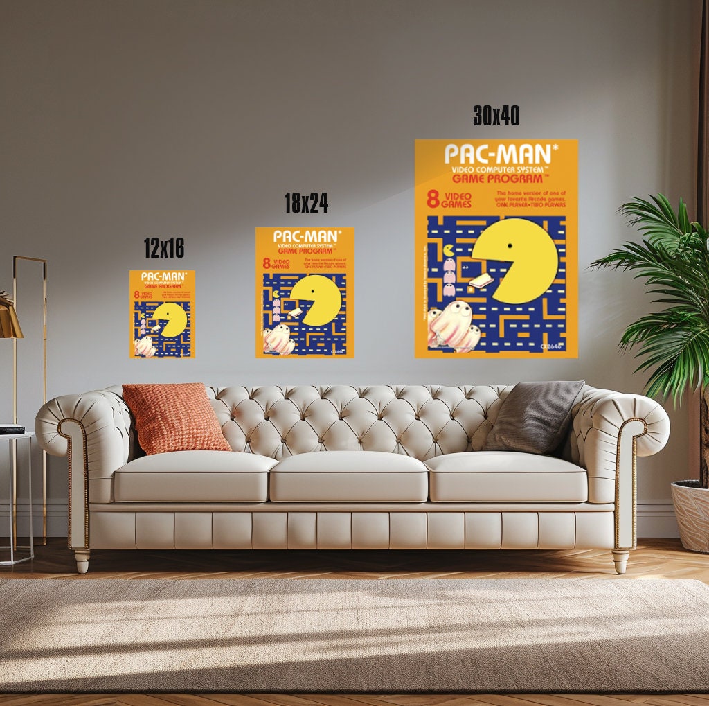 Pac-man Poster Video-game Poster Matte Vertical Poster Game Cover ...